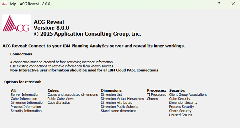 IBM PA Documentation with ACG Reveal