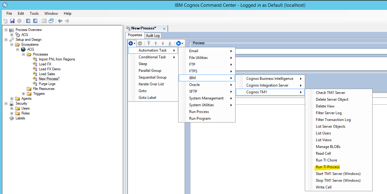 Cognos Command Center – Setting up Triggers